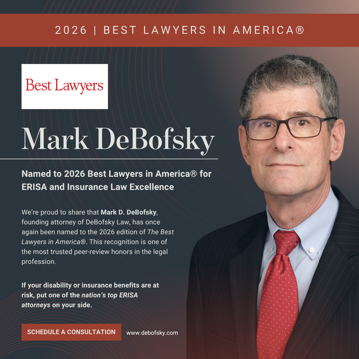 Mark DeBofsky Named a 2026 Best Lawyer for ERISA Law